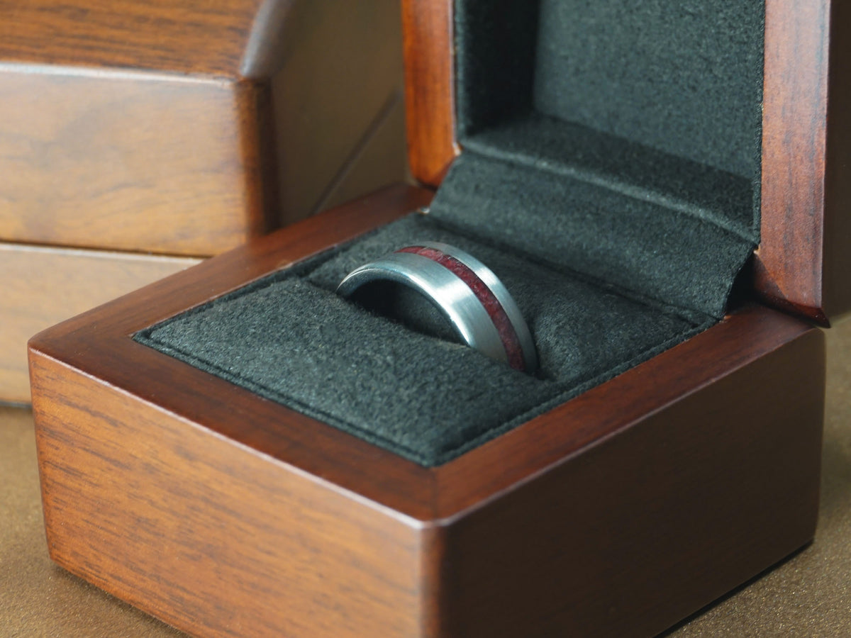 Silver Garnet Mens Ring, Brushed Silver Tungsten with Genuine Garnet I ...