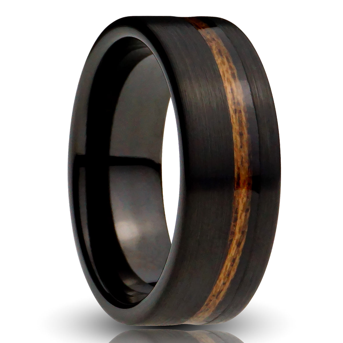 The Redwood Ring, Black Brushed Tungsten and Genuine Sequoia Inlay - 8 ...