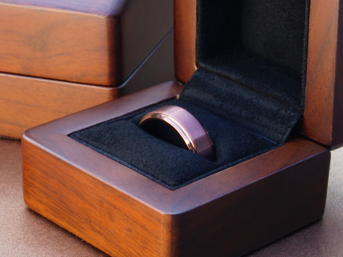 Brown Tungsten Ring, Gentleman's Band - 8MM – Redwood Rings